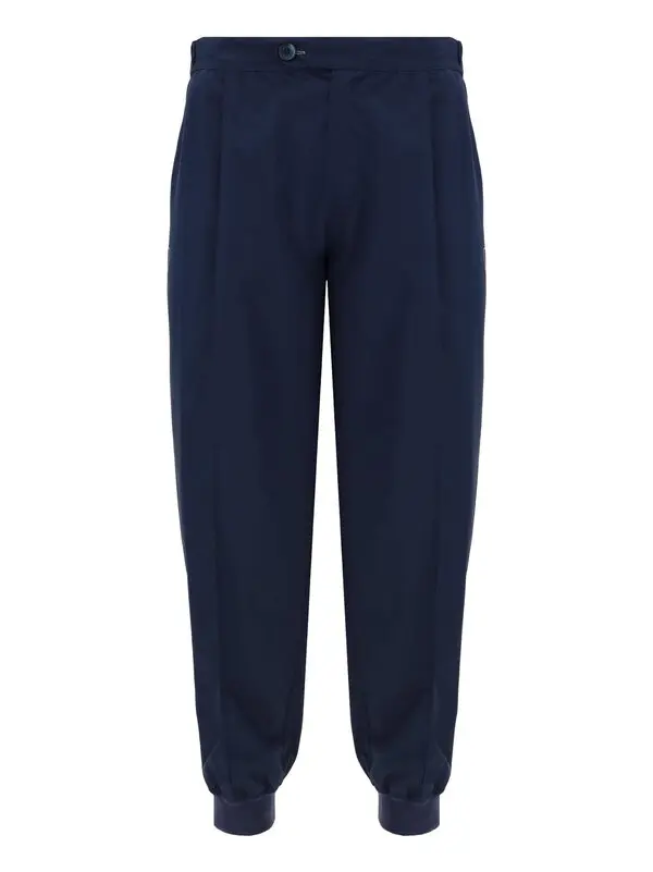 Brunello Cucinelli Tapered-leg Trousers With Monogram Detail - Black