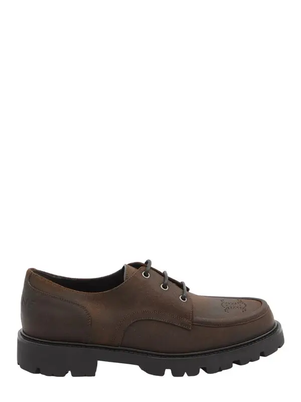 Celine Waxed Suede Calfskin Derby Shoes - Dark Brown