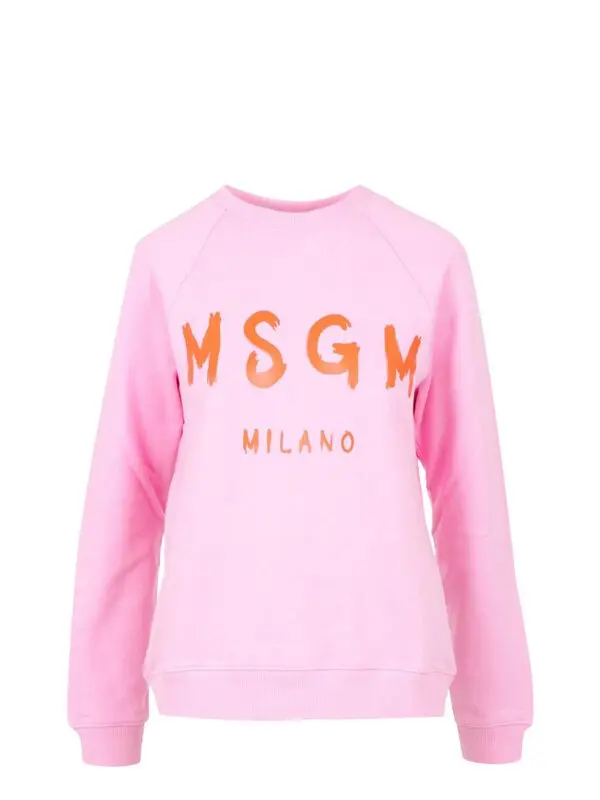 MSGM Logo Print Detail Sweatshirt - Pink