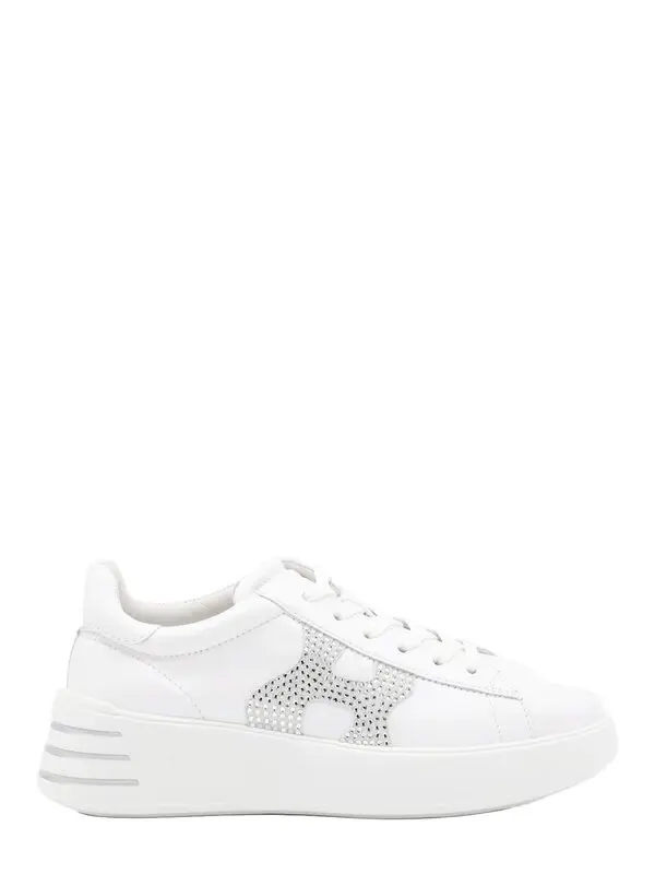 Hogan Embellished Lace-up Sneakers - White