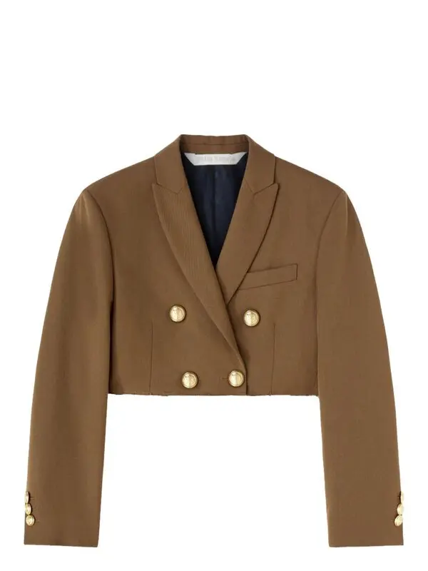 Palm Angels Raw-cut Hem Cropped Jacket - Green