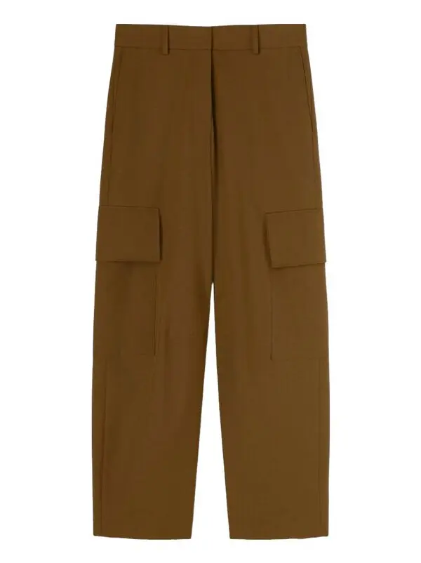 Palm Angels Mid Rise Tapered Cargo Pants - Brown