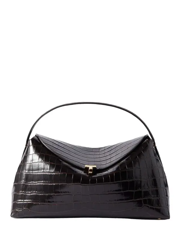 TOTEME T-lock Embossed Top Handle Bag - Black