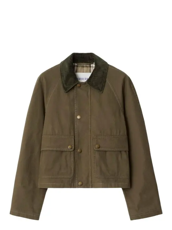 Burberry Long Sleeved Field Jacket With Equestrian Knight Design Tag - Mire
