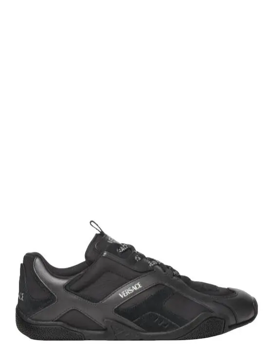 Versace Panelled Lace-up Sneakers - Black