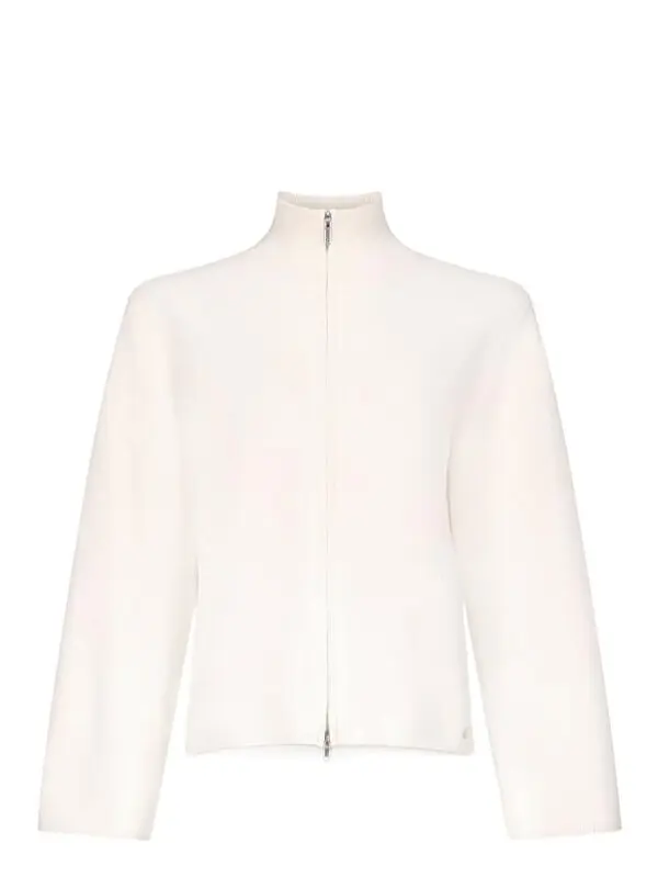 Loulou De Saison Gabi Zip-up Knitted Sweater - Ivory