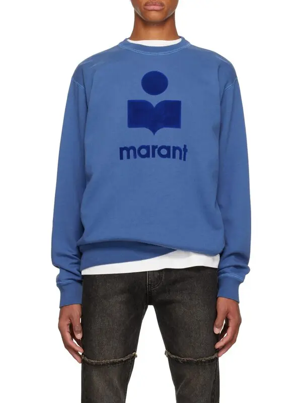 Isabel Marant Étoile Logo Print Crewneck Sweatshirt - Blue