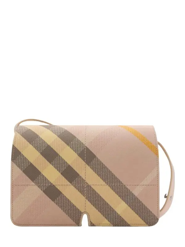 Burberry Snip Check Detailed Crossbody Bag - Tea Cup