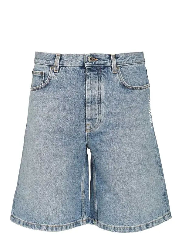 Off-White Half Arrow Denim Shorts - Gray