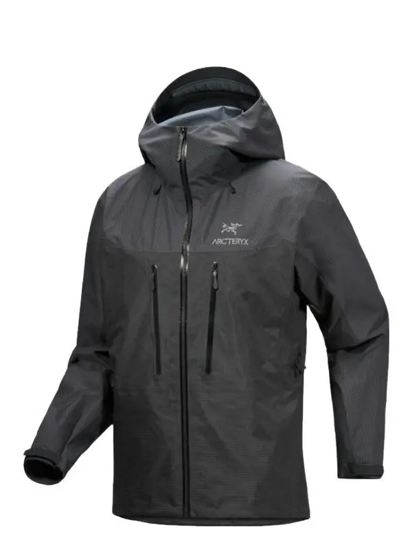 Arc'teryx Grid Panel Hooded Waterproof Jacket - Graphite Black