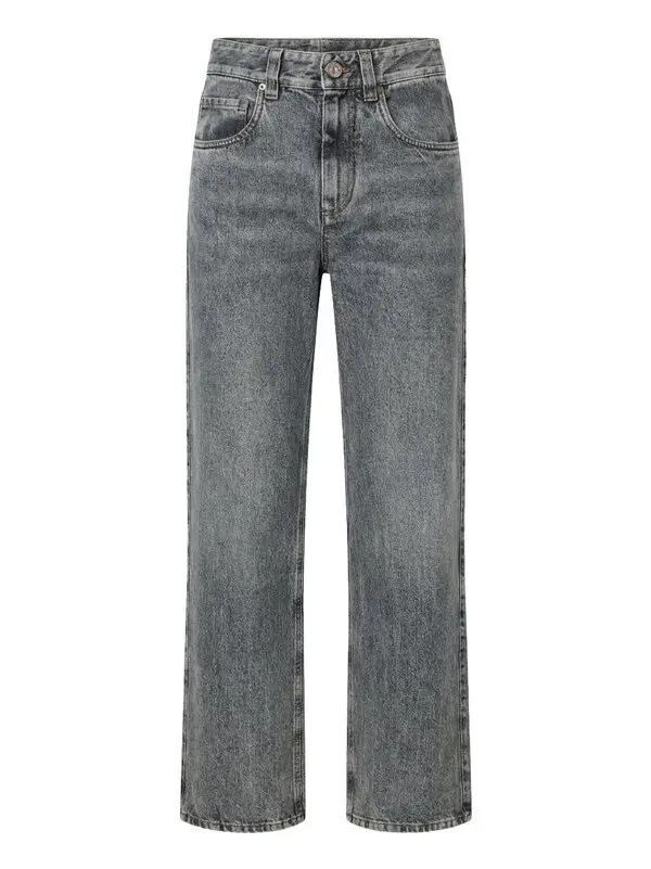Brunello Cucinelli Belt Loops Five Pocket Jeans - Gray