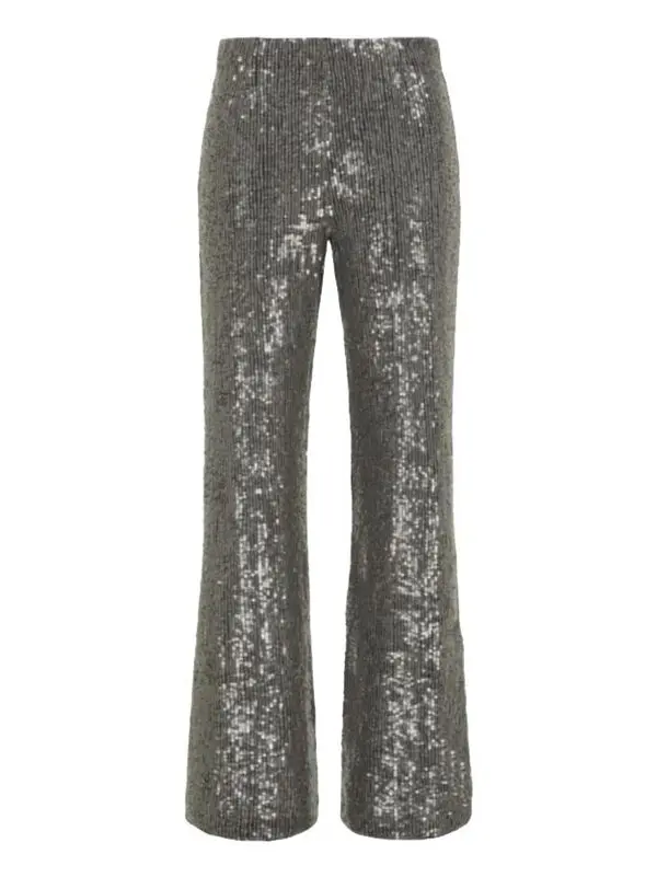 P.a.r.o.s.h Allover Sequins Wide-leg Trousers - Black