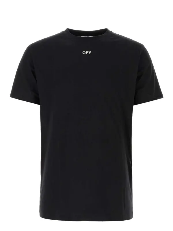Off-White Logo Embroidered Crewneck T-shirt - Black