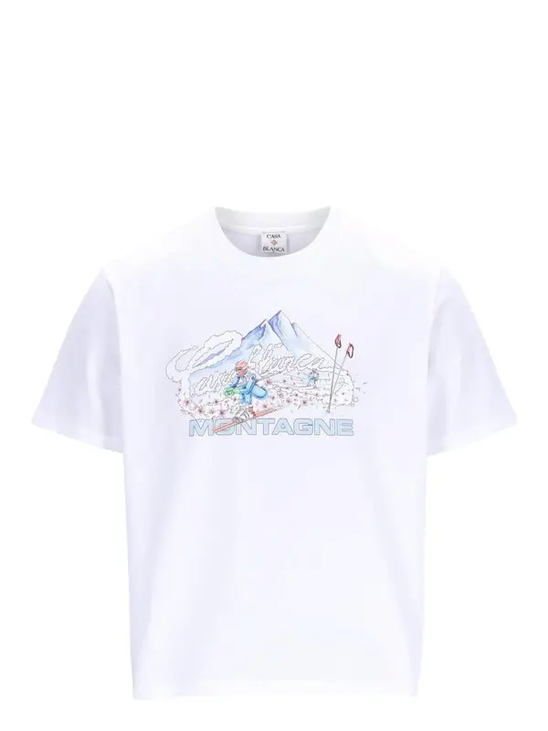 Casablanca Floral-embroidered Crewneck T-shirt - White