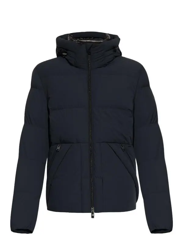 Woolrich Logo Patch Hooded Down Jacket - Black