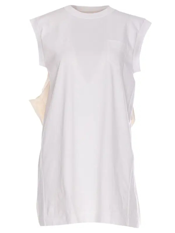 Sacai Crewneck Sleeveless Mini Dress - White