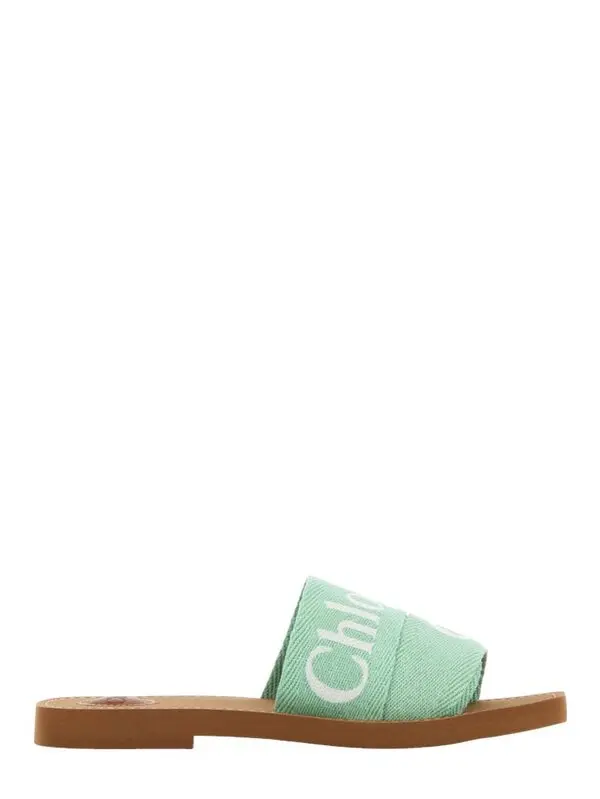 Chloé Woody Flat Sandals - Mint Green