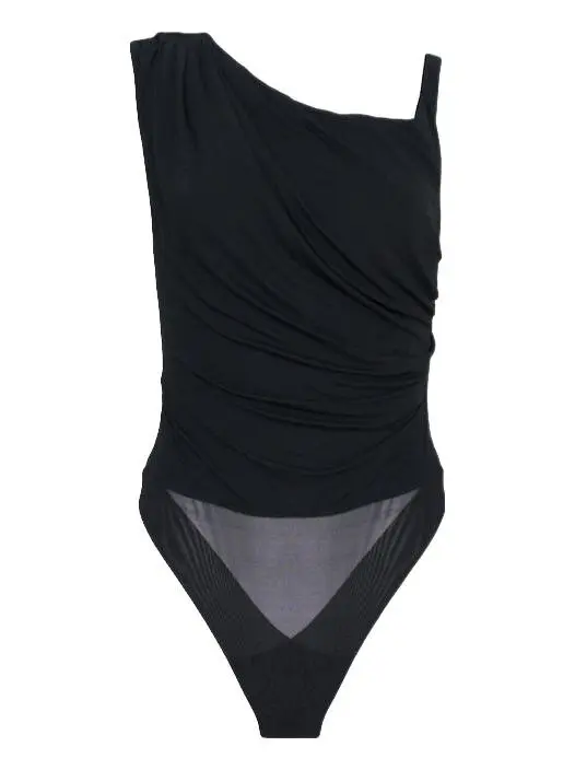 Elisabetta Franchi Bodysuit With Embellished Shoulder Detail - Black