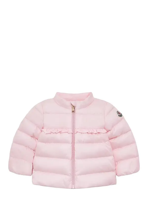 Moncler Nazife Down Jacket With Ruffled Trim - Soft Pink