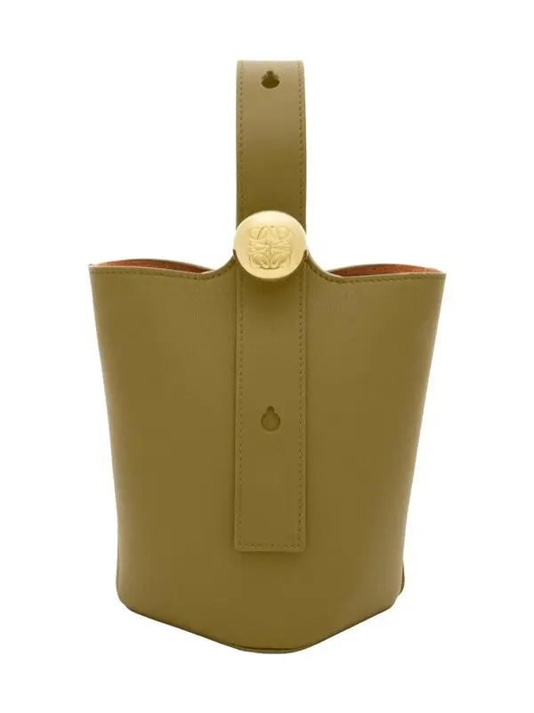 Loewe Pebble Mini Bucket Bag - Olive
