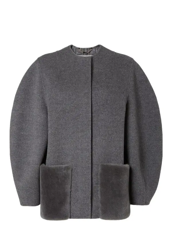 Fendi Single-breasted Cocoon Short Jacket - Black