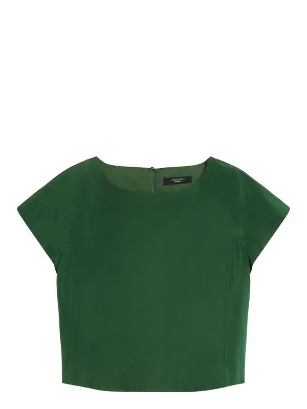 Max Mara Open Neck Shirt With Kimono Sleeves - Green
