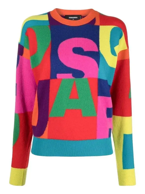 Dsquared2 Logo Intarsia Knitted Jumper - Multicolor