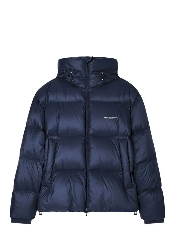 Armani Exchange Padded High Neck Jacket - Navy Blue