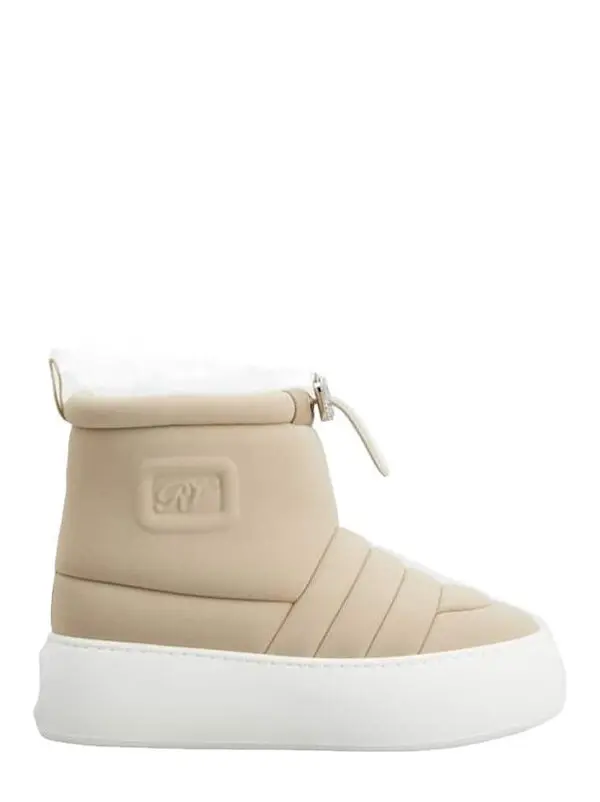 ROGER VIVIER Viv' Up Ankle Booties With Crystal Buckle - Beige