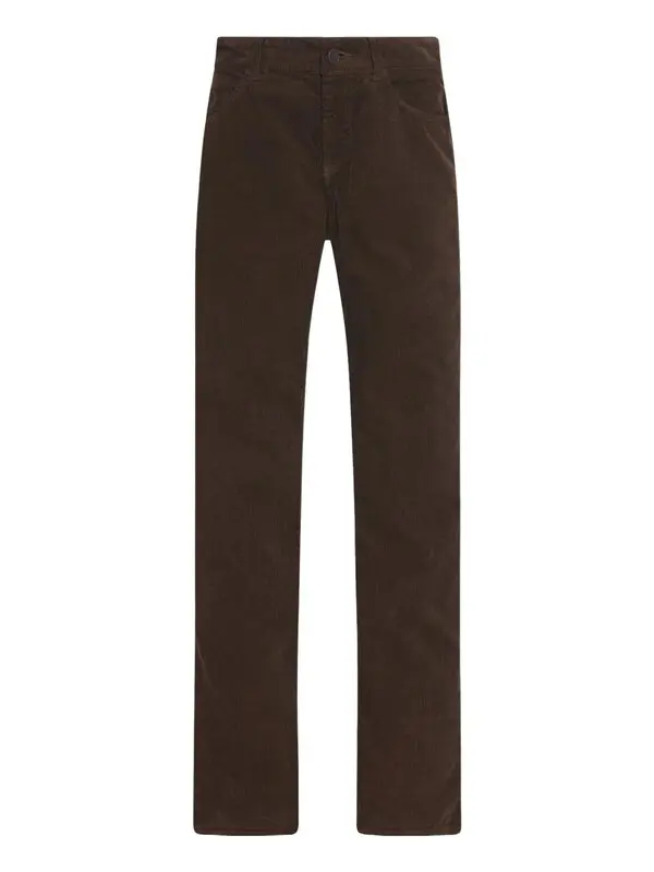 THE ROW Fine Ribbed Trousers - Deep Coffee