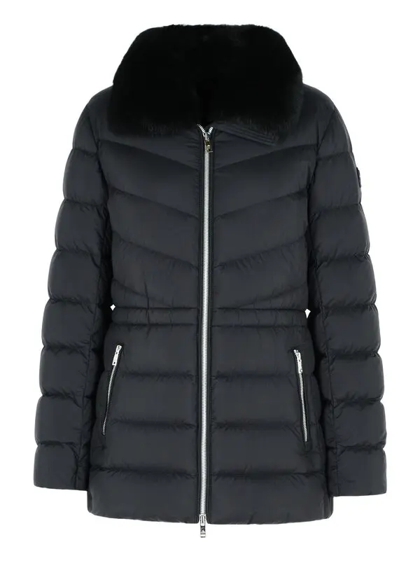 Moose Knuckles Zip-up Padded Jacket With Removable Fur - Black