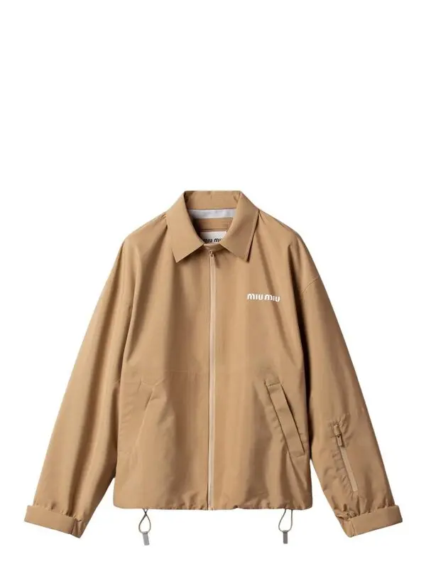 Miu Miu Long-sleeve Zip-up Windbreaker With Classic Collar - Cord