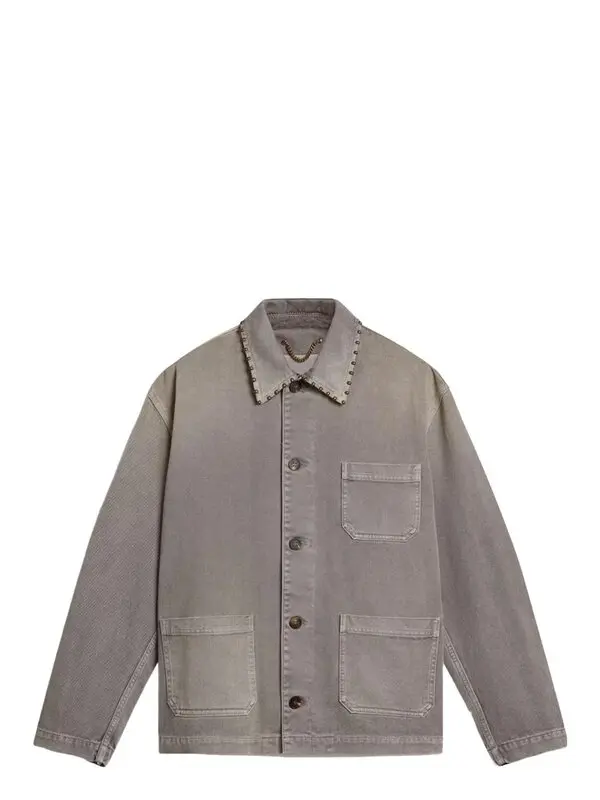 GOLDEN GOOSE Studded Denim Jacket - Grey