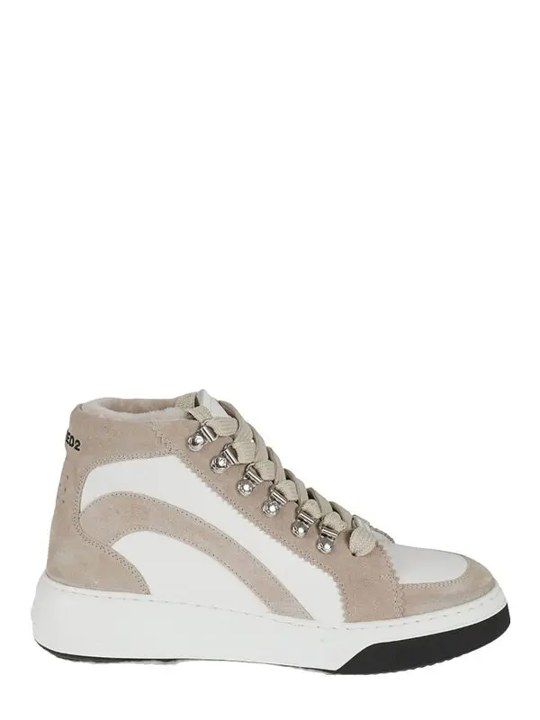 Dsquared2 Two-tone Bumper High Top Sneakers - White
