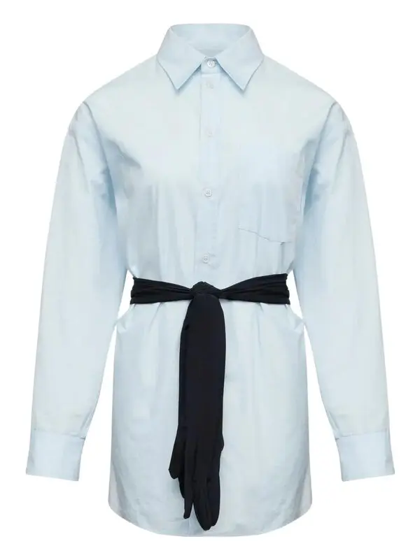 MAISON MARGIELA Tie-detailed Shirt - Blue