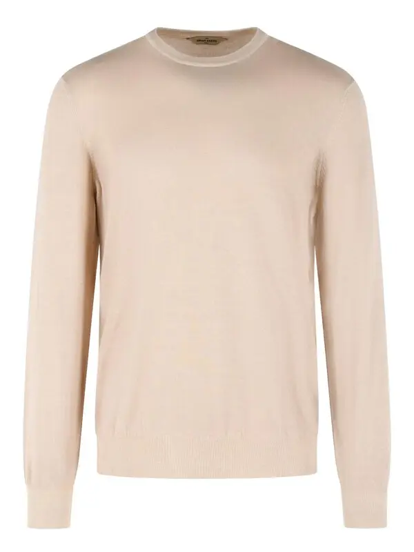GRAN SASSO Crewneck Ribbed Jumper - Beige