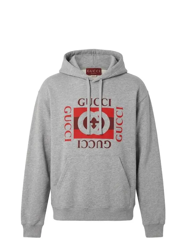 Gucci Printed Jersey Hoodie - Grey