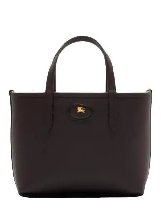 Burberry Mini Bloomsbury Reversible Checked Top Handle Bag - Peat Brown/sand Beige
