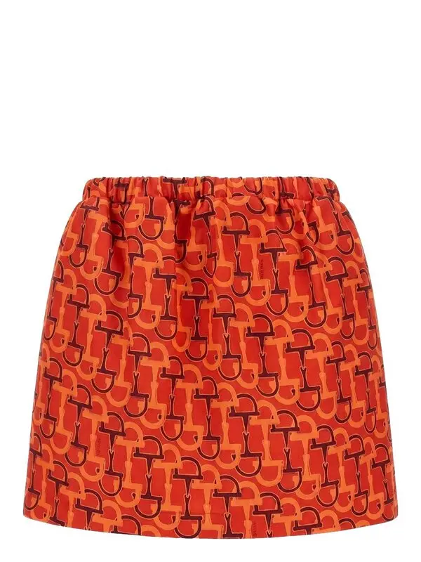 Gucci Horsebit Printed Mini Skirt - Red