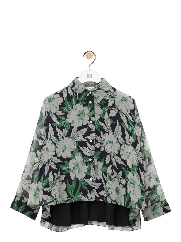 Loewe Relaxed Fit Crepe Shirt With Floral Print - Multicolor