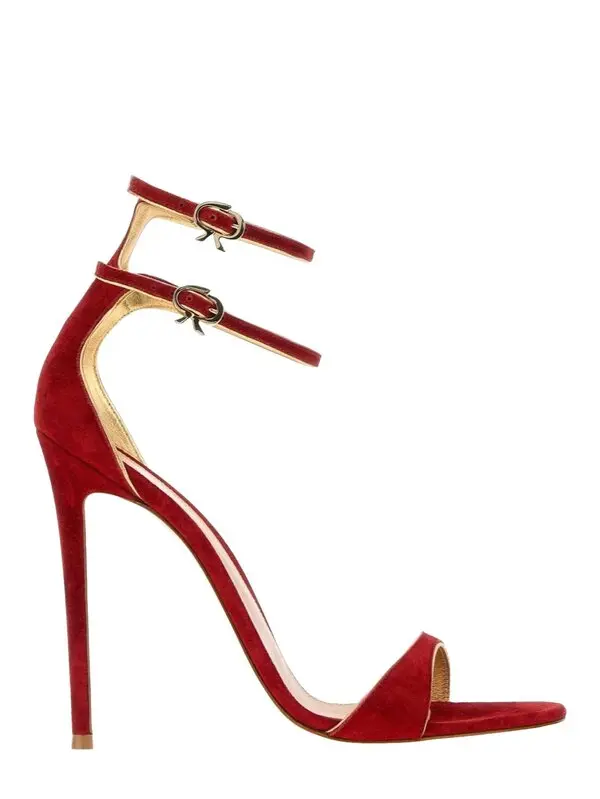 GIANVITO ROSSI Victorine Stiletto Heel Ankle Strapped Sandals - Red