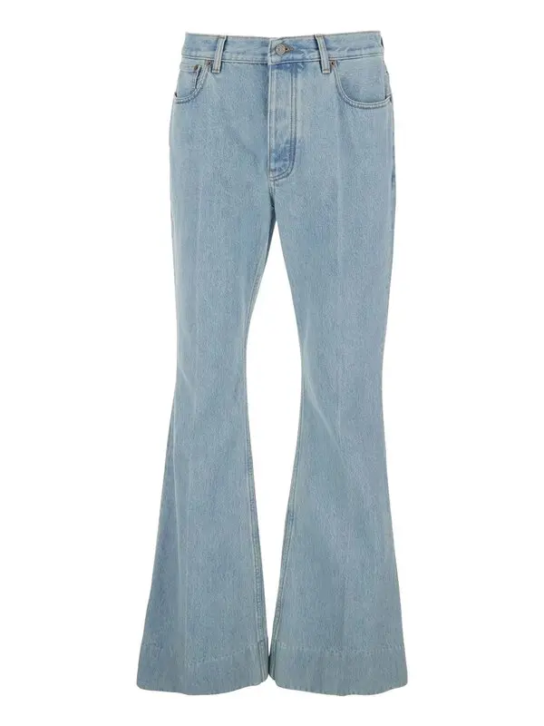 Valentino Garavani Logo Patch Flared Jeans - Blue