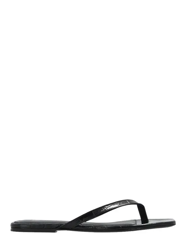 TOTEME Square-toe Flip Flops - Black