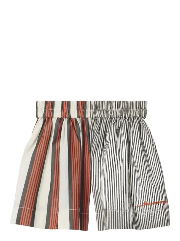 Burberry Striped Cotton Shorts - Multicolor