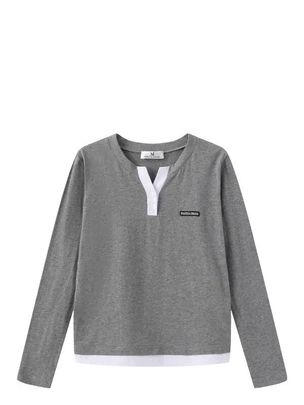Marissa Chiara Long Sleeve T-shirt - Grey