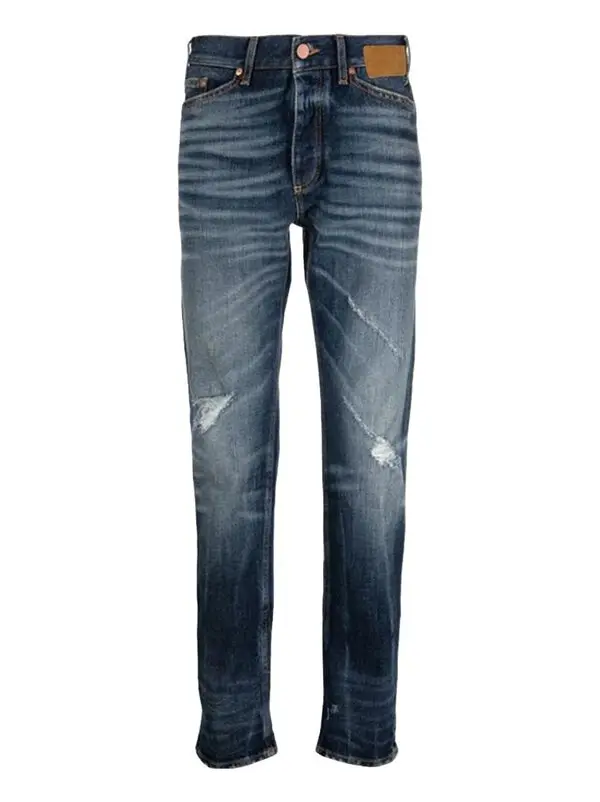 Palm Angels Distressed Slim-fit Jeans - Blue