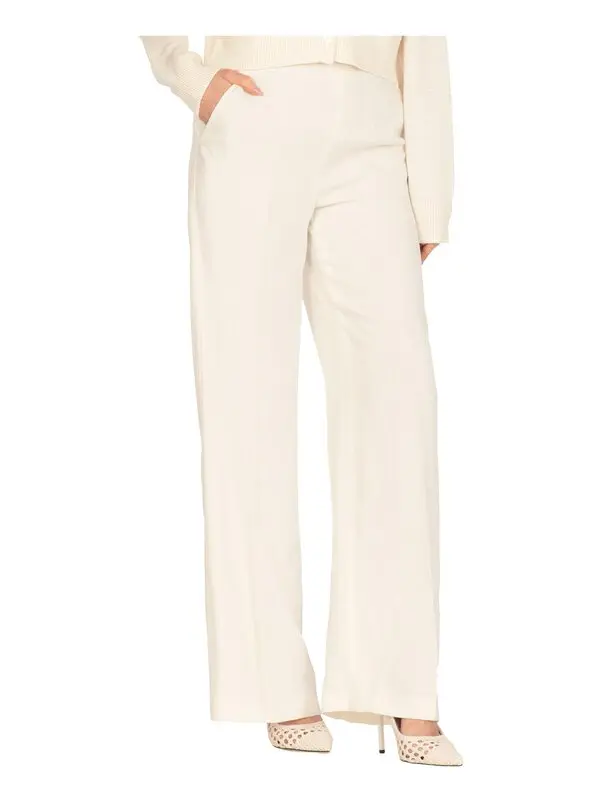 Polo Ralph Lauren Flared Pleated Detail Trousers - White