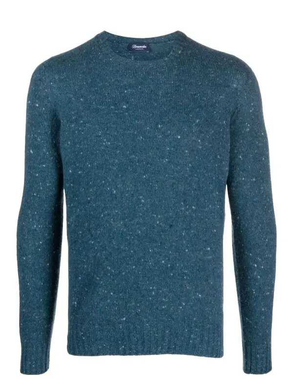 DRUMOHR Melange Effect Knit Jumper - Blue