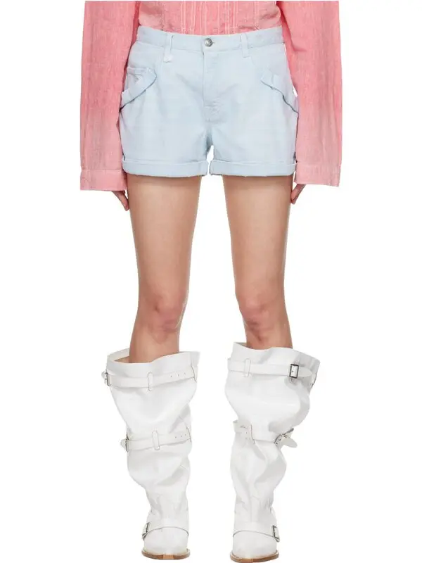 R13 Denim Pocket Shorts - White