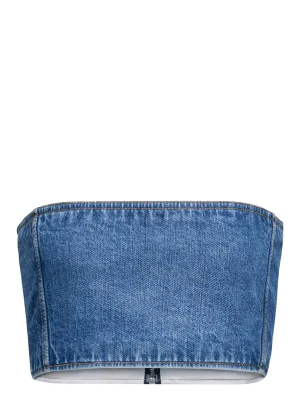 Alaïa Denim Bustier Top - Mineral